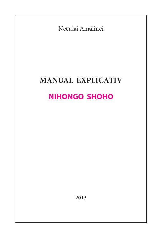 Preview Manual Explicativ Nihongo Shoho by Neculai Amalinei - Flipsnack