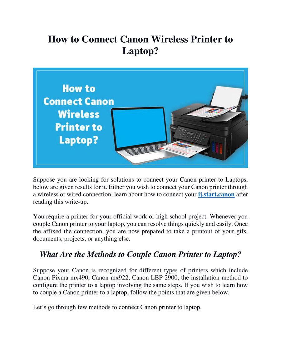How to Connect Canon Wireless Printer to Laptop by Margot Robbie ...