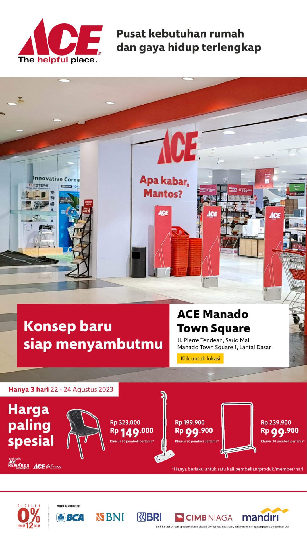 eFlyer re-opening ACE Manado Town Square by ACE Indonesia - Flipsnack