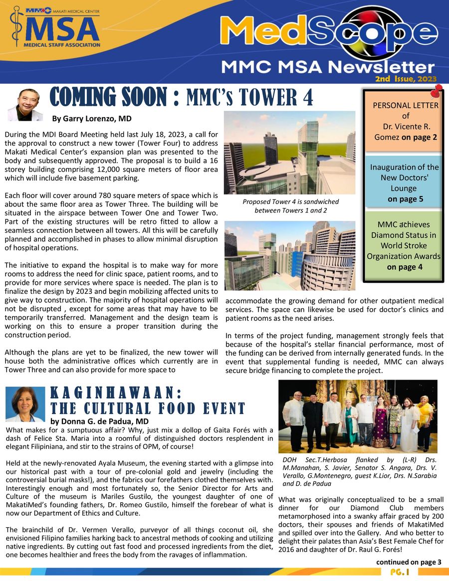 MMC MSA NEWSLETTER 2nd ISSUE 2023.. by Makati Medical Center Medical... - Flipsnack