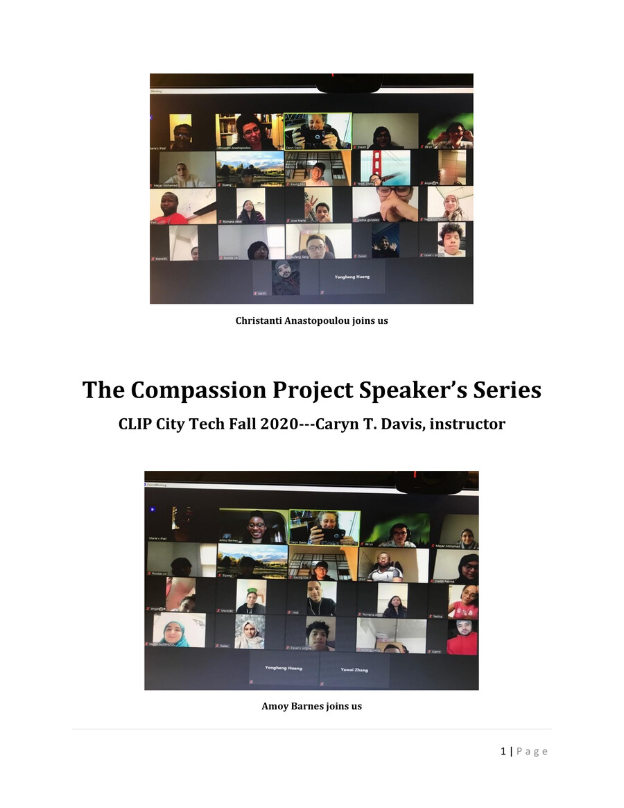 CUNY CLIP City Tech Fall 2020 Speaker's Series by Caryn T Davis - Flipsnack