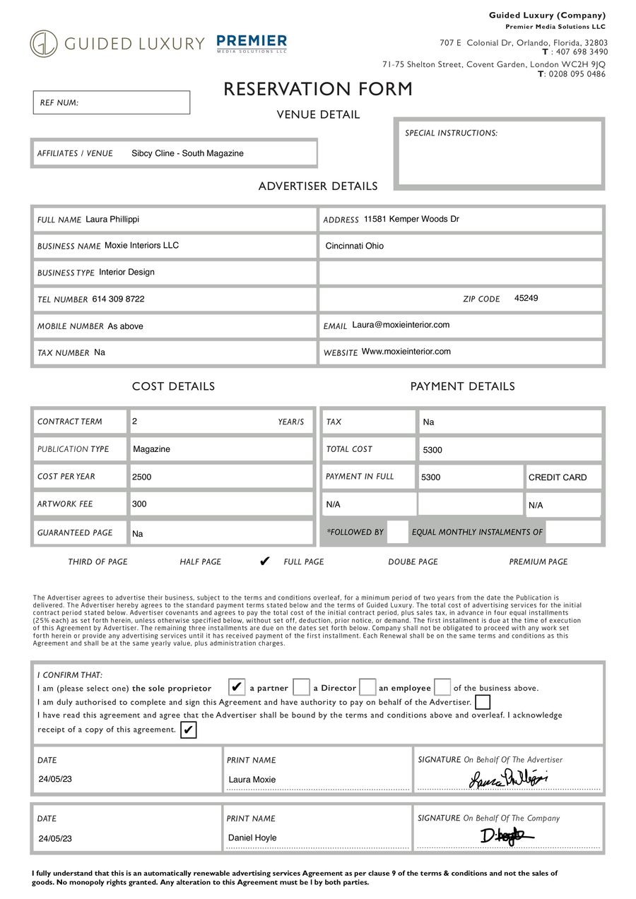 Moxie Interiors - Sibcy Cline - Full Page Advert CONTRACT by Design ...