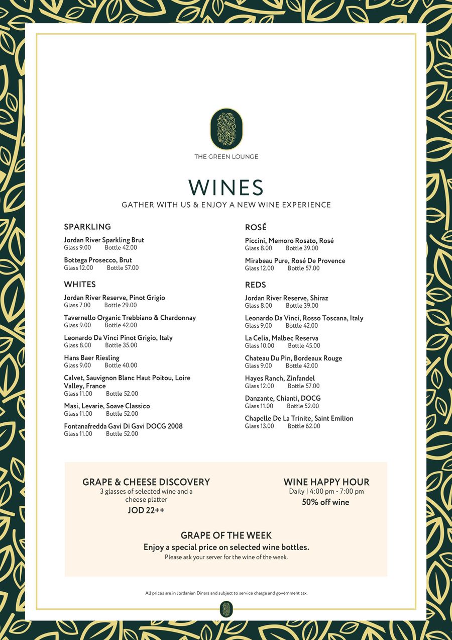 Sheraton The Green Lounge Menu by Cluster... - Flipsnack