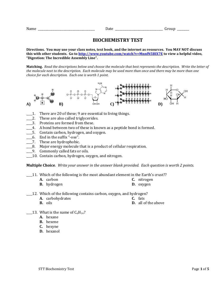 Final Biochem Quiz - REVISED by vashonda.davis - Flipsnack