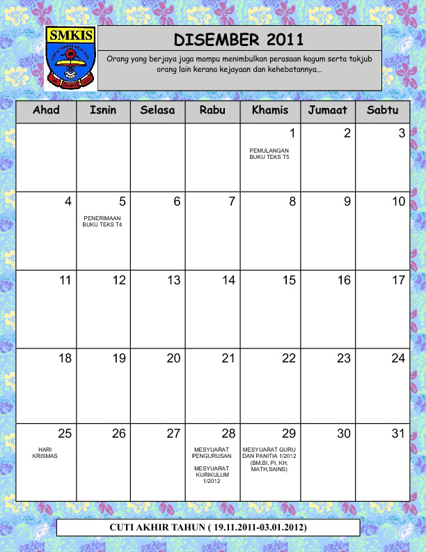 Takwim 2012 by smkiskandarshah - Flipsnack