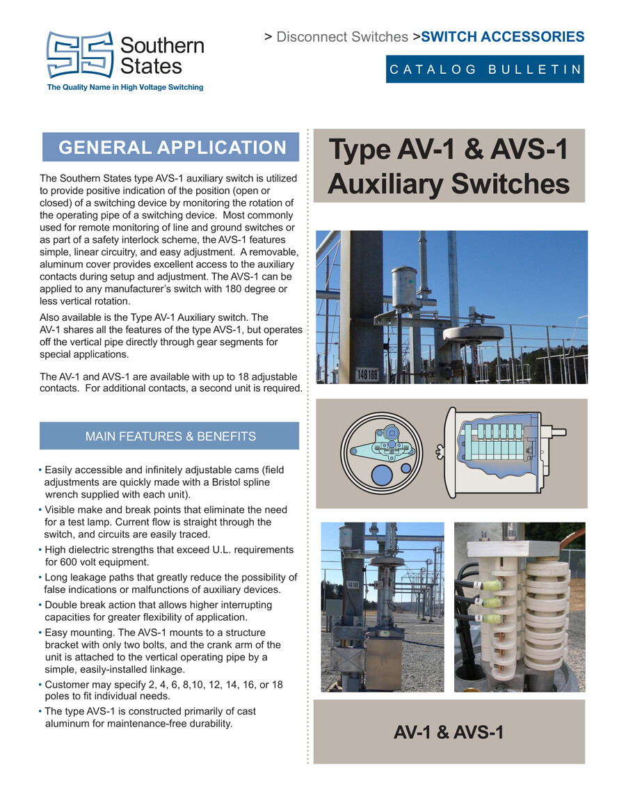 AV-1 & AVS-1 Catalog Bulletin by Southern States LLC - Flipsnack
