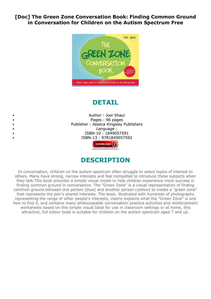 [Doc] The Green Zone Conversation Book: Finding Common Groun by ...