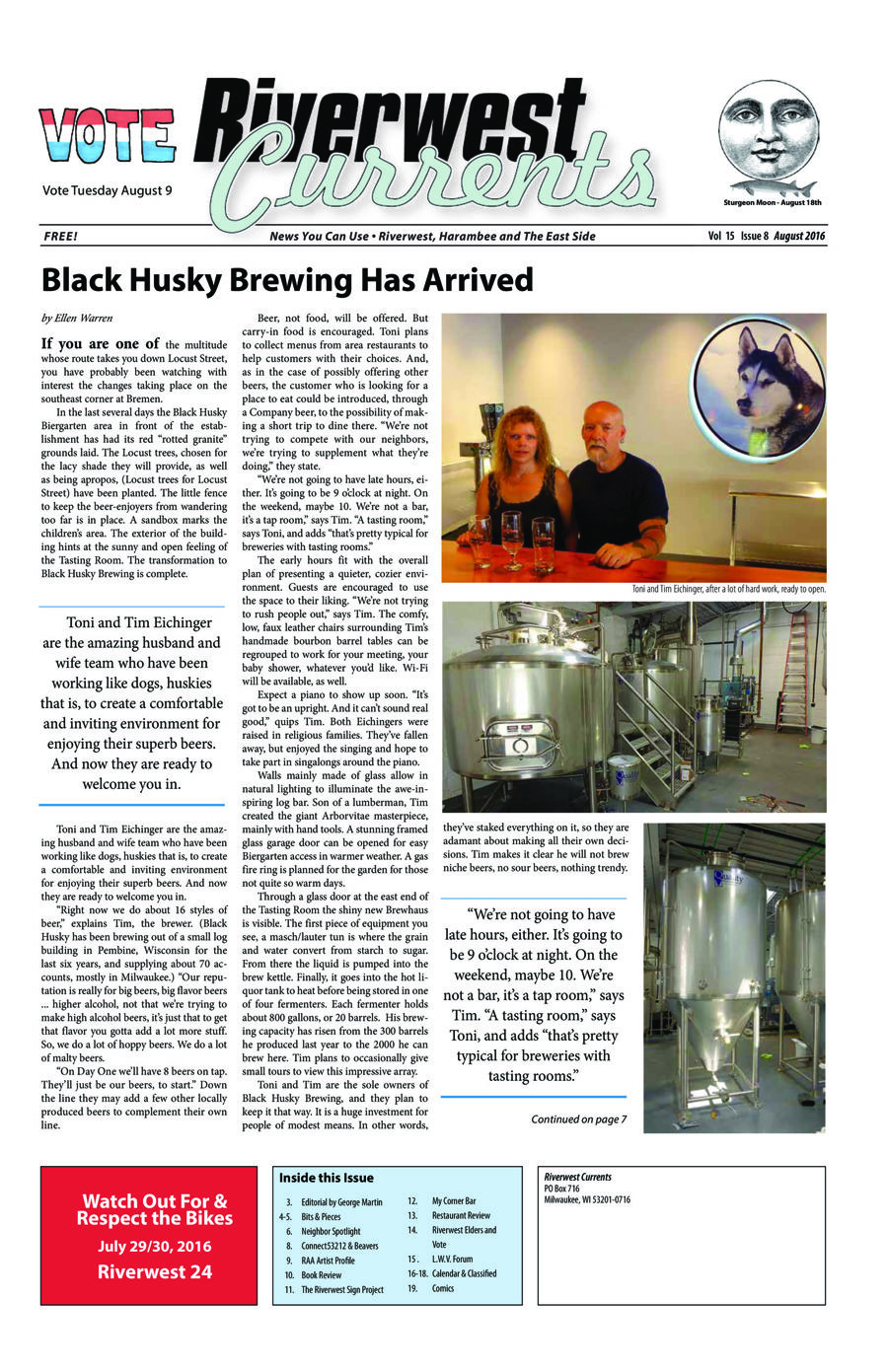 Riverwest Currents August 2018 Issue by Vince Bushell - Flipsnack