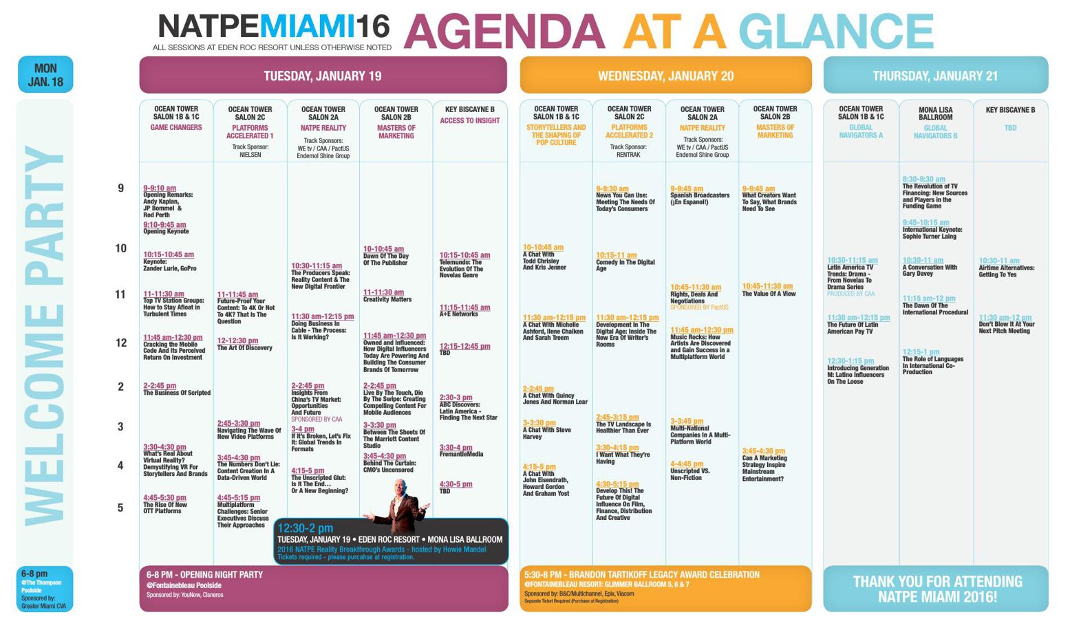 NATPE 2016 Agenda At-A-Glance by NATPE International - Flipsnack