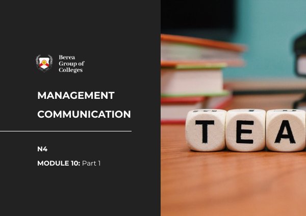 Management Communication N4 Module 10: Part 1 by E-Publishing