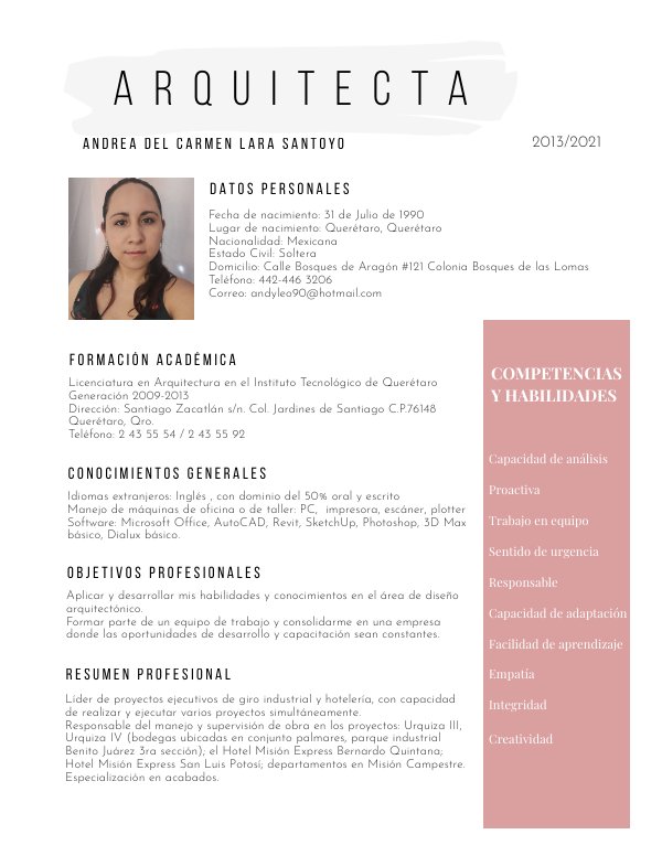 Andrea Lara CV by - Flipsnack