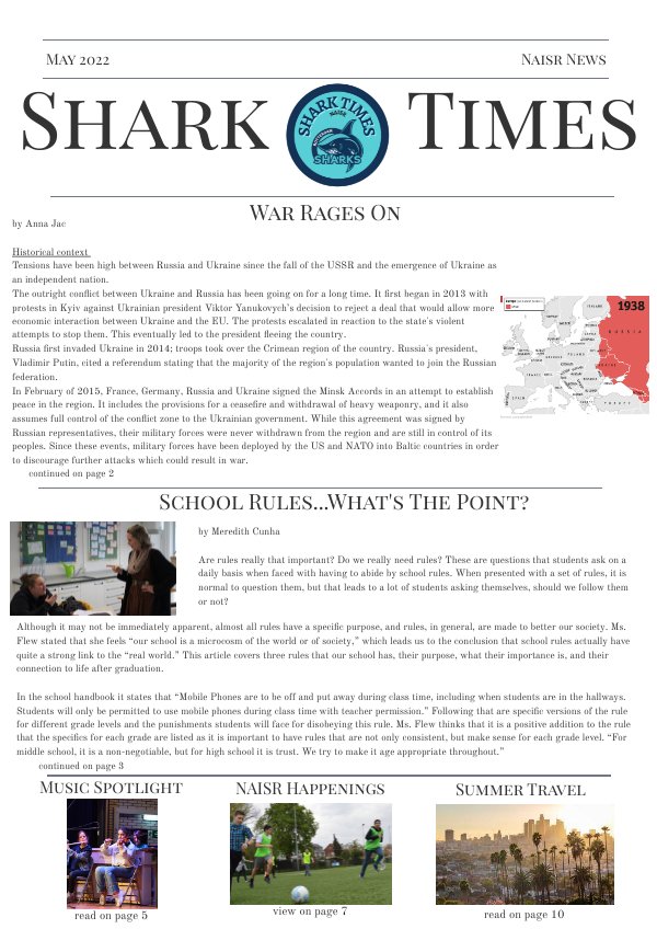 May 2022 - Shark Times Edition 4 by Shark Times - Flipsnack