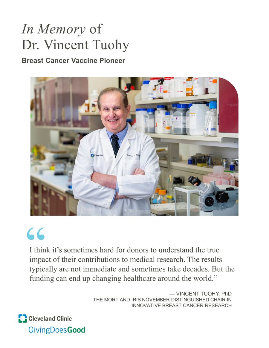 Dr. Vincent Tuohy 1948-2023 by Cleveland Clinic