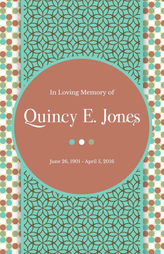 Turquoise Funeral Program Template by Michael Taylor - Flipsnack