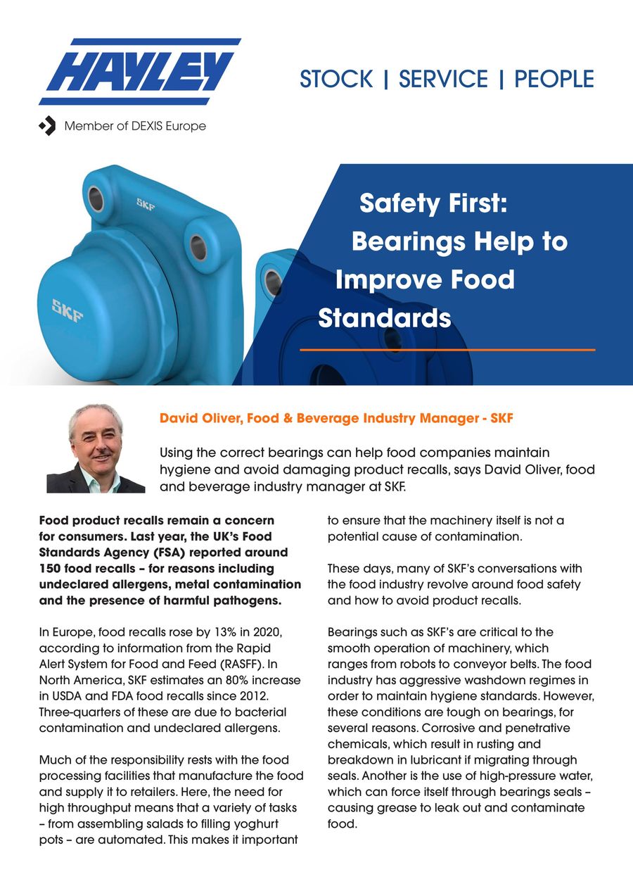 DP043 Safety First - Bearings Help to Improve Food Standards by HAYLEY ...
