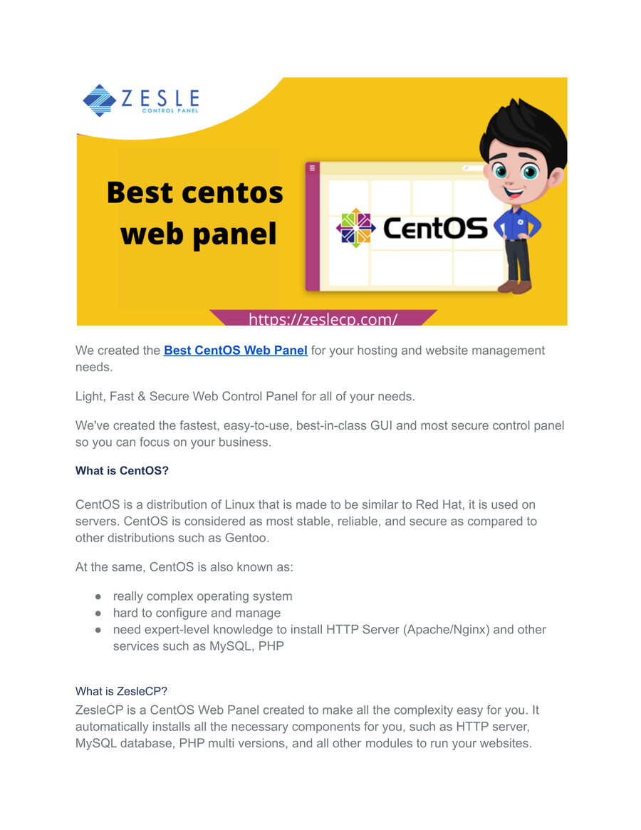 What is Best CentOS Web Panel _ Linux Web Hosting Control Panel by zeslecp hosting - Flipsnack