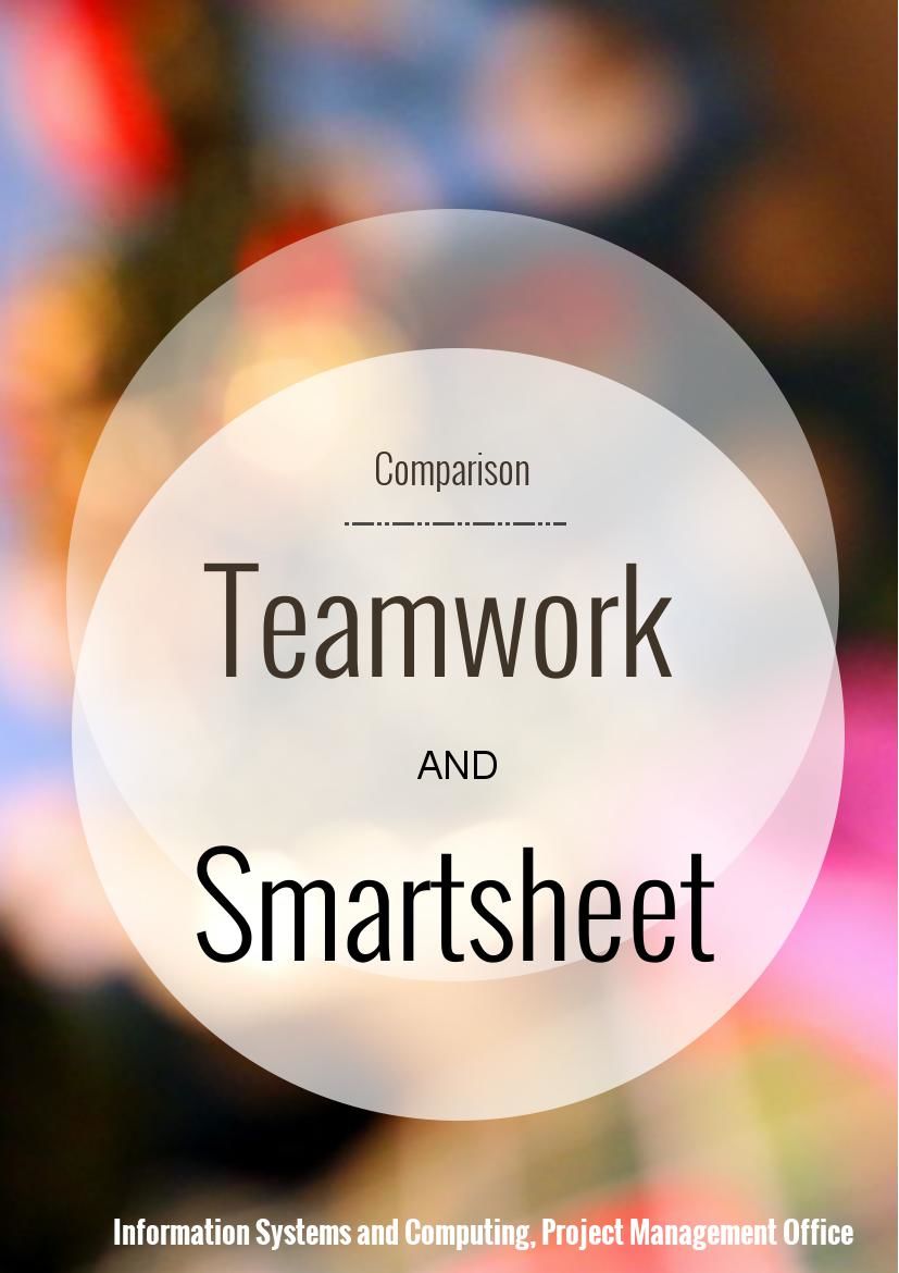 Teamwork Smartsheet Comparison by ISC PMO - Flipsnack