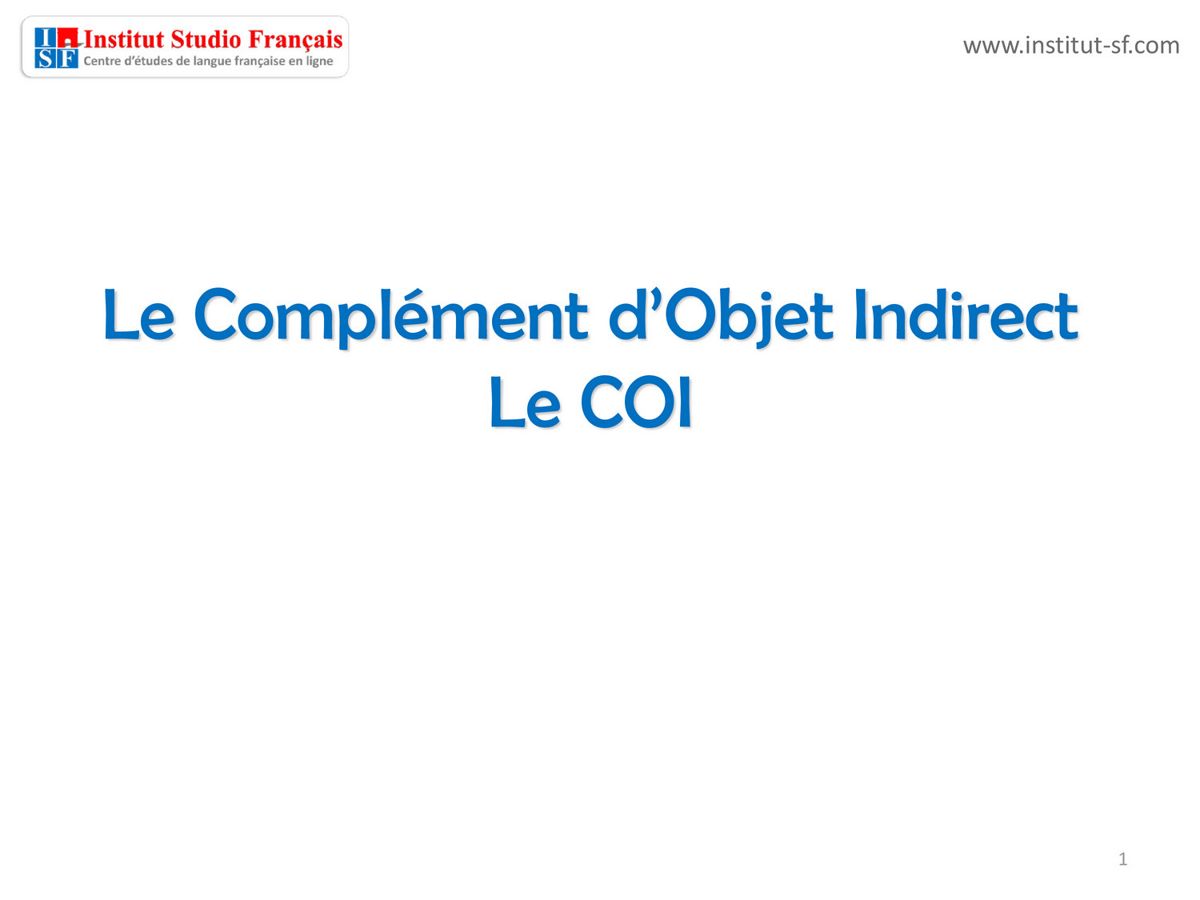 COI - Pronoms COI - Théorie et activités by studiofrancais - Flipsnack