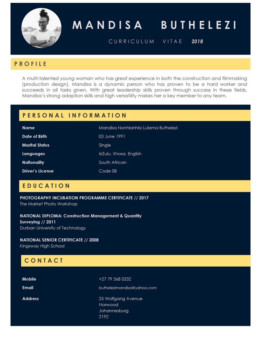 Mandisa Buthelezi - CV__2018 by Mandisa Buthelezi - Flipsnack