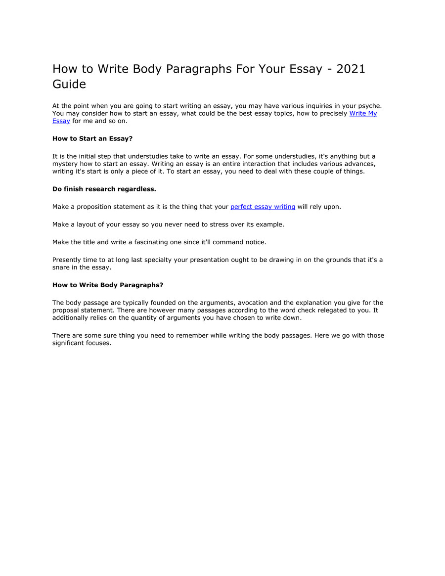 How to Write Body Paragraphs For Your Essay - 2021 Guide by Michael ...