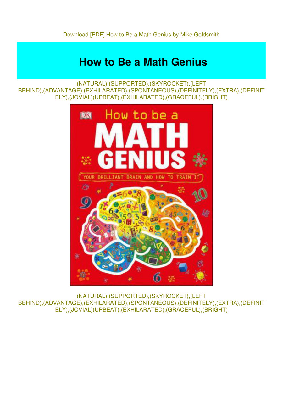 Download [PDF] How to Be a Math Genius by Mike Goldsmith by ...