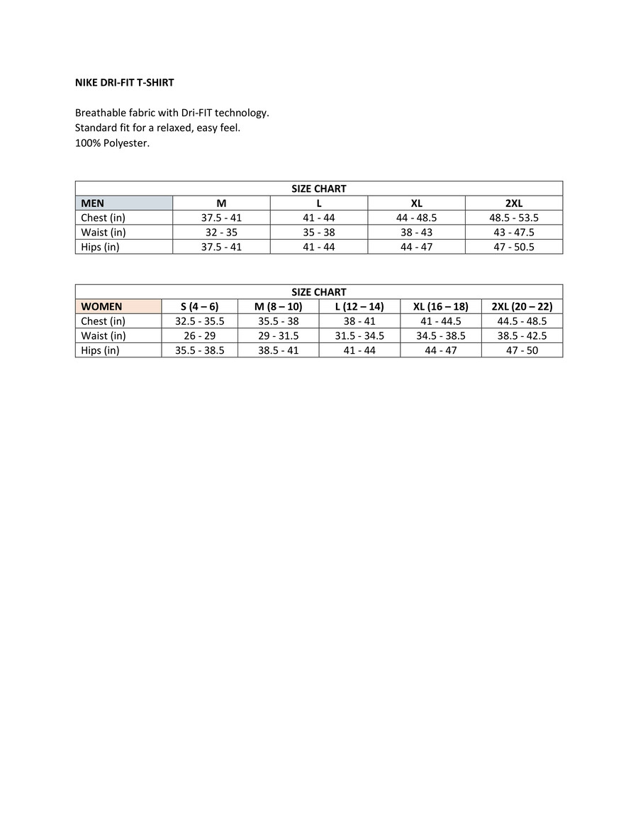 USATF VIP Membership T-Shirt Size Guides by sarah.linehan - Flipsnack