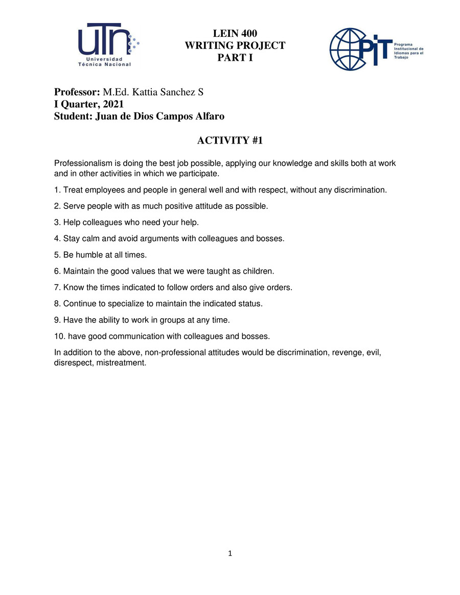 WRITING PROYECT Juan de Dios 2021 by Juan Campos - Flipsnack