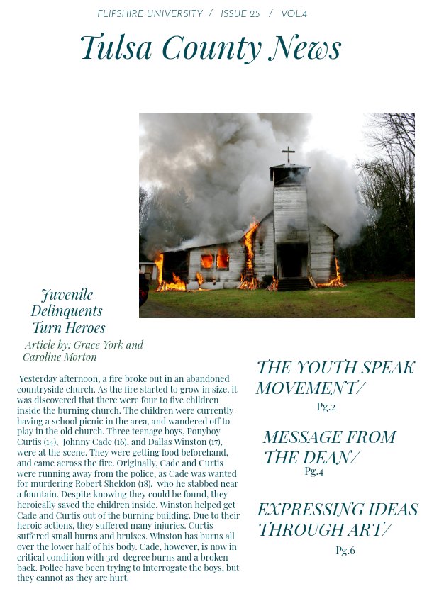 The outsiders newspaper project by carolinemorton - Flipsnack