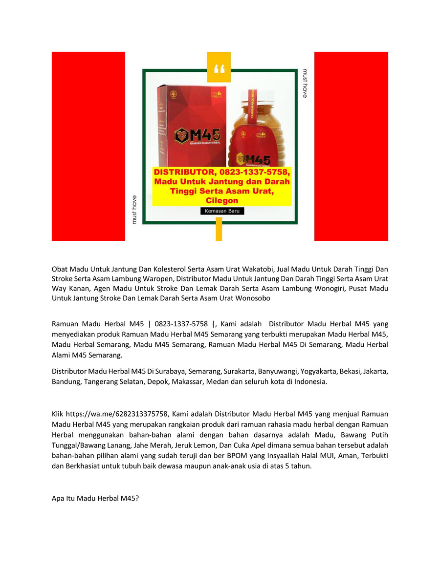 0823-1337-5758, Madu Obat Jantung dan Kolesterol, Toli-Toli by Seni ...