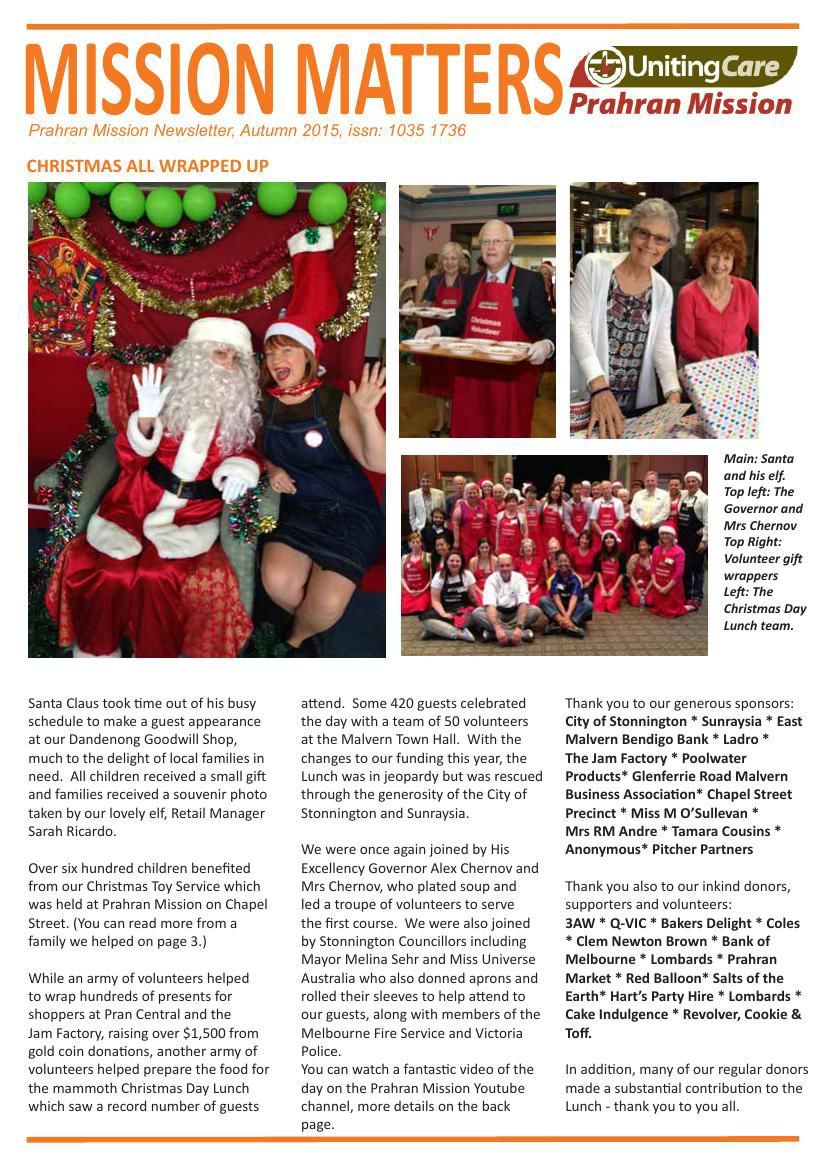 Mission Matters Autumn 2015. by Prahran Mission - Flipsnack
