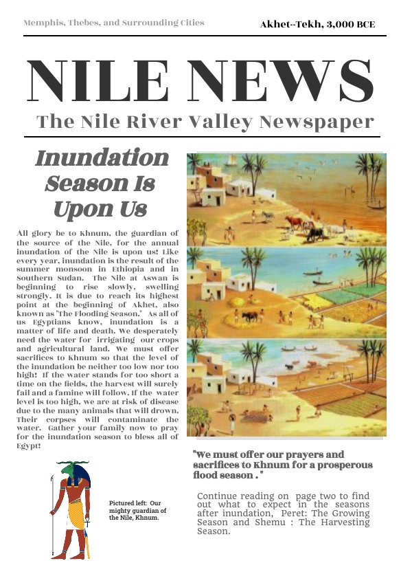 Ancient Egyptian Newspaper by Annie Vidrine - Flipsnack