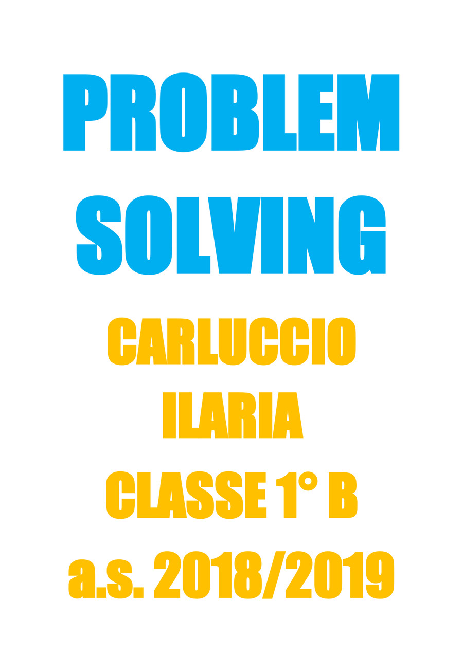PROBLEM SOLVING copertina by ilariacarluccio - Flipsnack