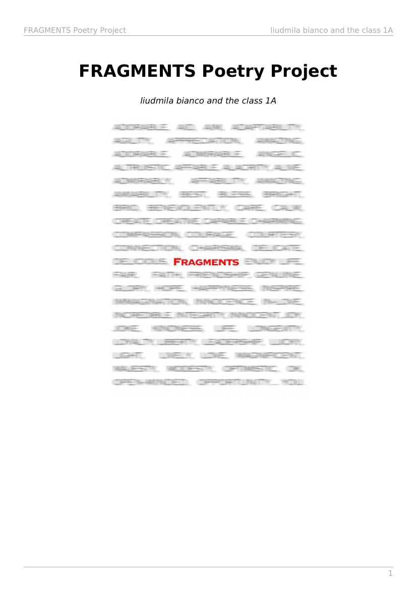 FRAGMENTS poetry project by Liudmila Bianco - Flipsnack