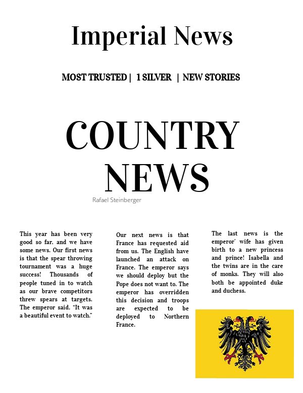 Holy Roman Empire Newspaper by Rafael Steinberger - Flipsnack