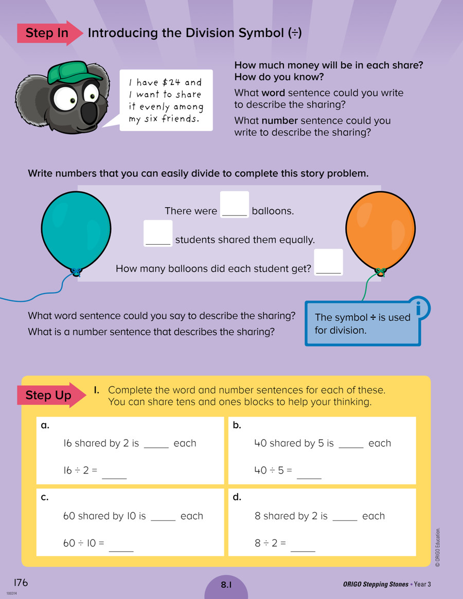 Stepping Stones - Introducing the Division Symbol by ORIGO Education ...