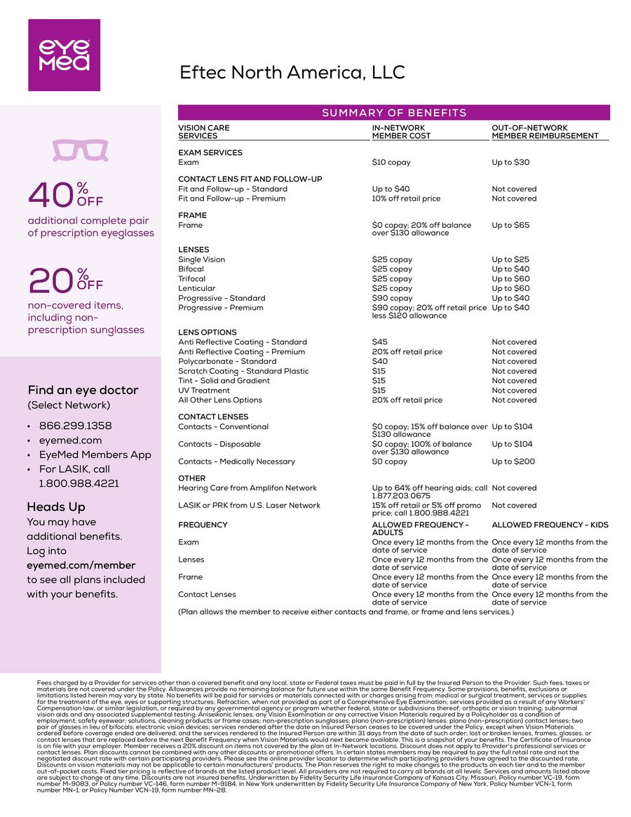EFTEC EYEMED Non-Union by Modi Benefits - Flipsnack