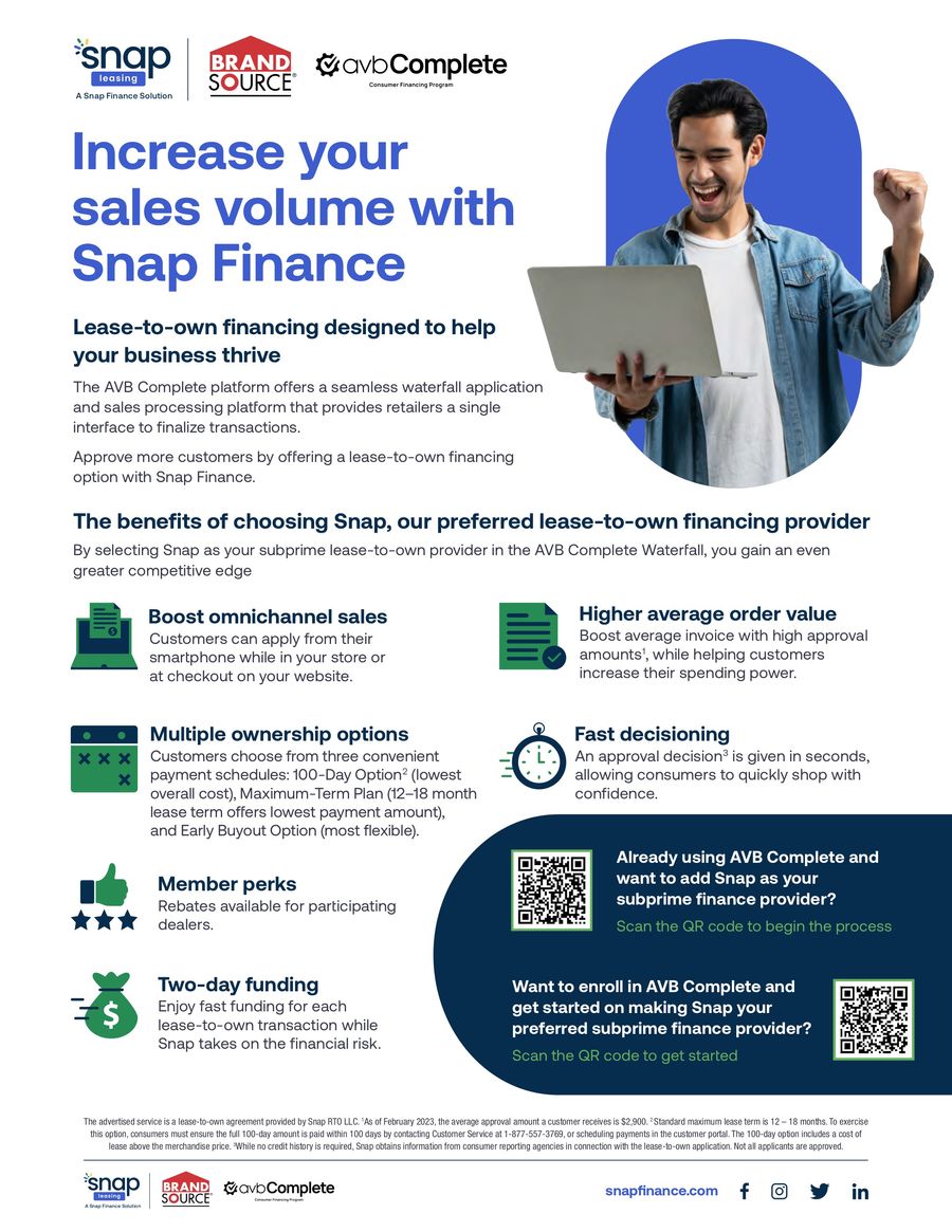 BrandSource Event One-pager by Snap Finance - Flipsnack