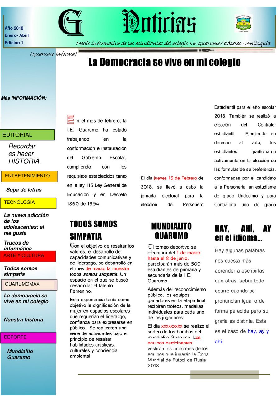 periodico-escolar-edicion1 by ISABEL - Flipsnack