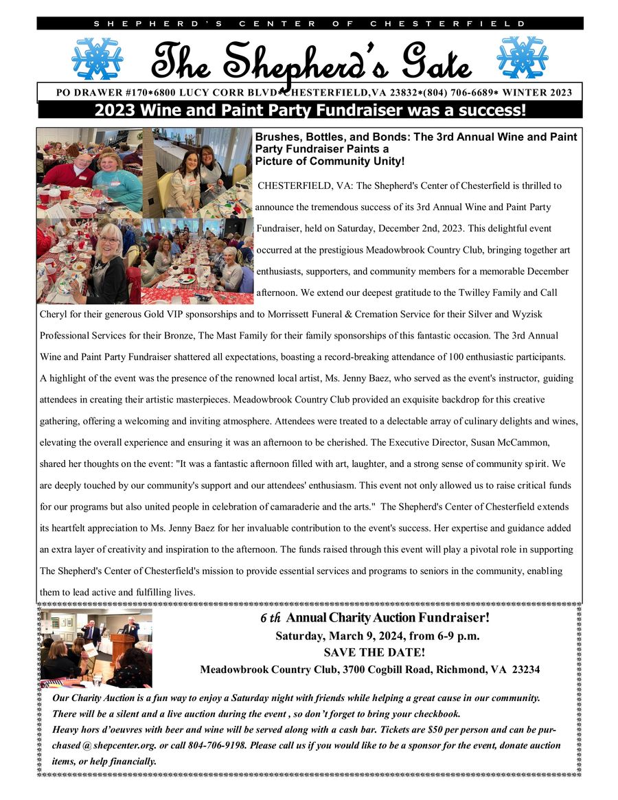 The Shepherd's Center's Winter 2024 Newsletter 12.08.23 Final by Susan ...