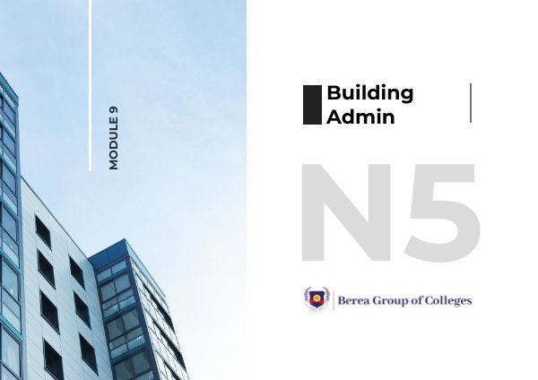 Building Admin N5 Module 9 by E-Publishing
