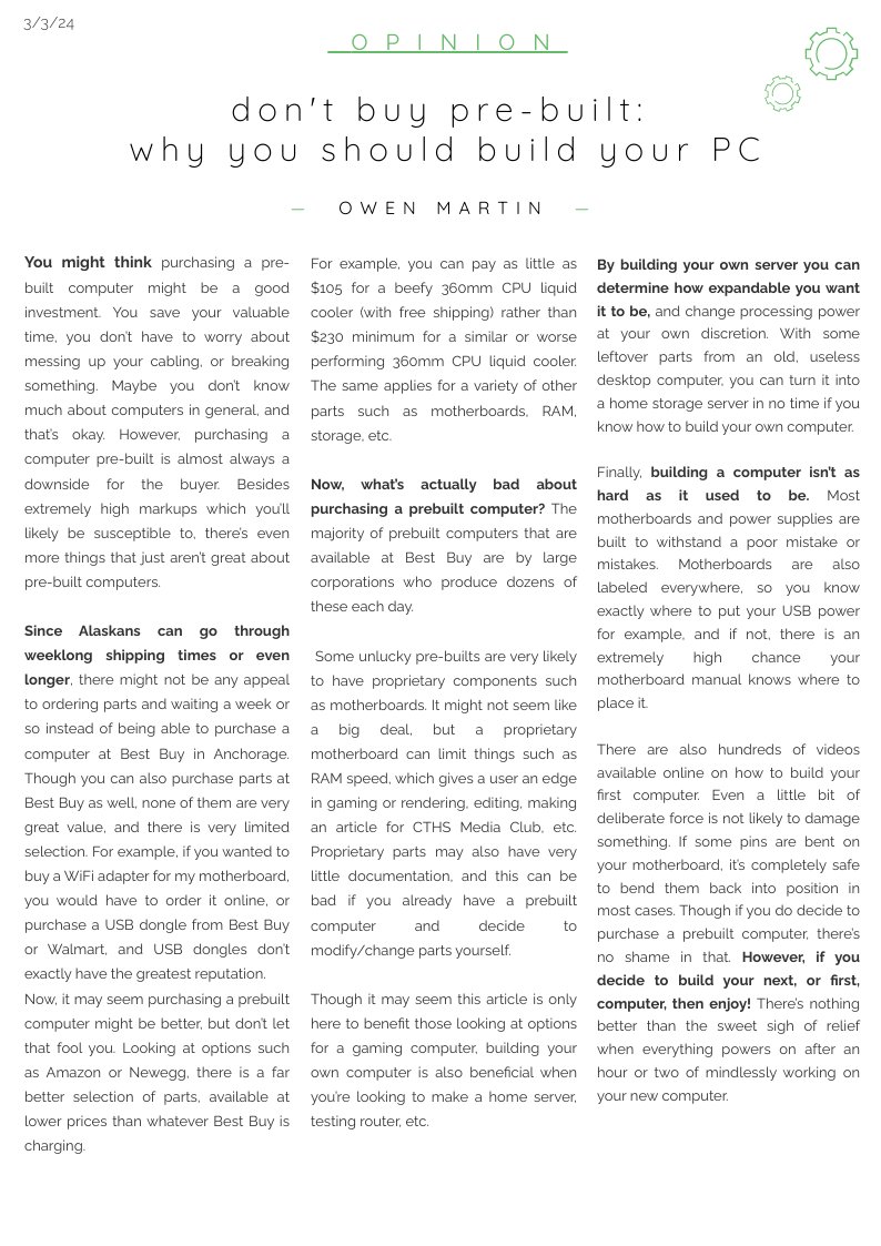 The Tiger Tribune: Apologetic Standalone Article by CTHS Media Club ...