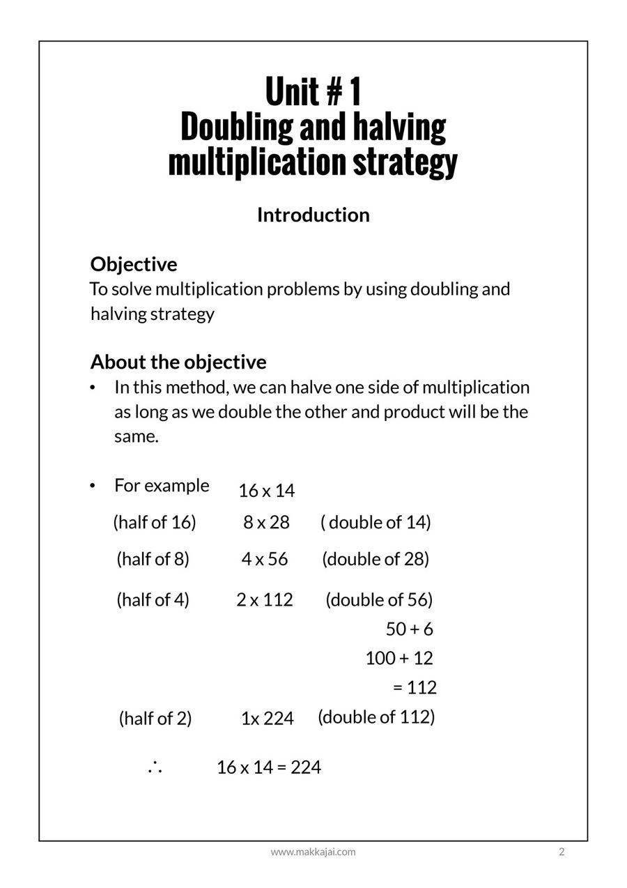 Doubling and halving multiplication strategy by Makkajai Monster ...