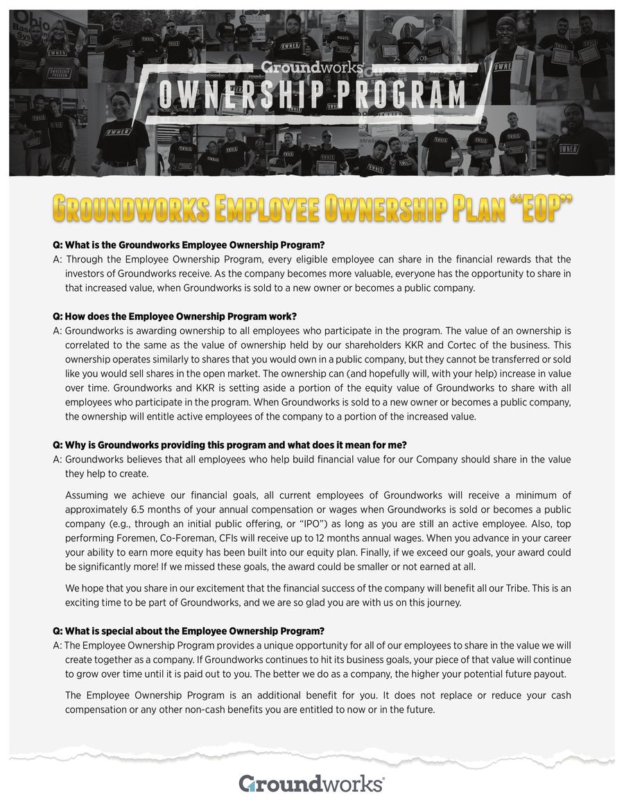 Groundworks Employee Ownership Plan FAQ (English) by Jackie Hoffman ...