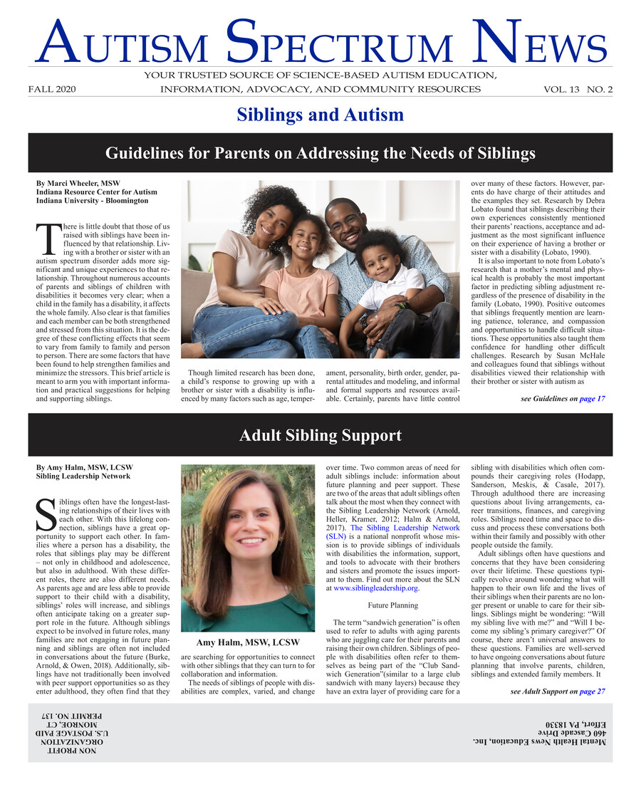 Autism Spectrum News Fall 2020 Issue by Mental... - Flipsnack