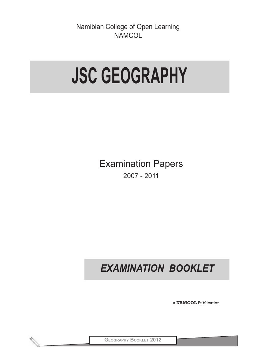JSC Geography Examination Booklet (2007 - 2011) by Jason Raymond ...