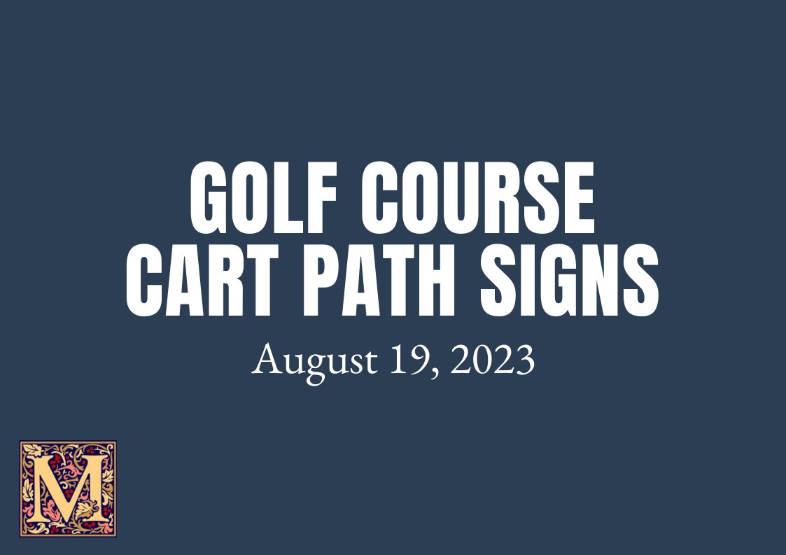 Golf Course Cart Path Signs by Kelsey - Flipsnack
