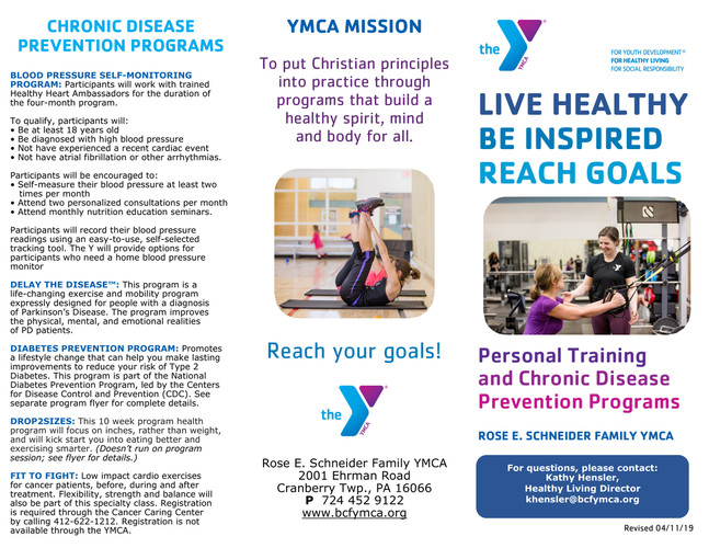 Personal Training Brochure-ROSE2019 by BCFYMCA - Flipsnack