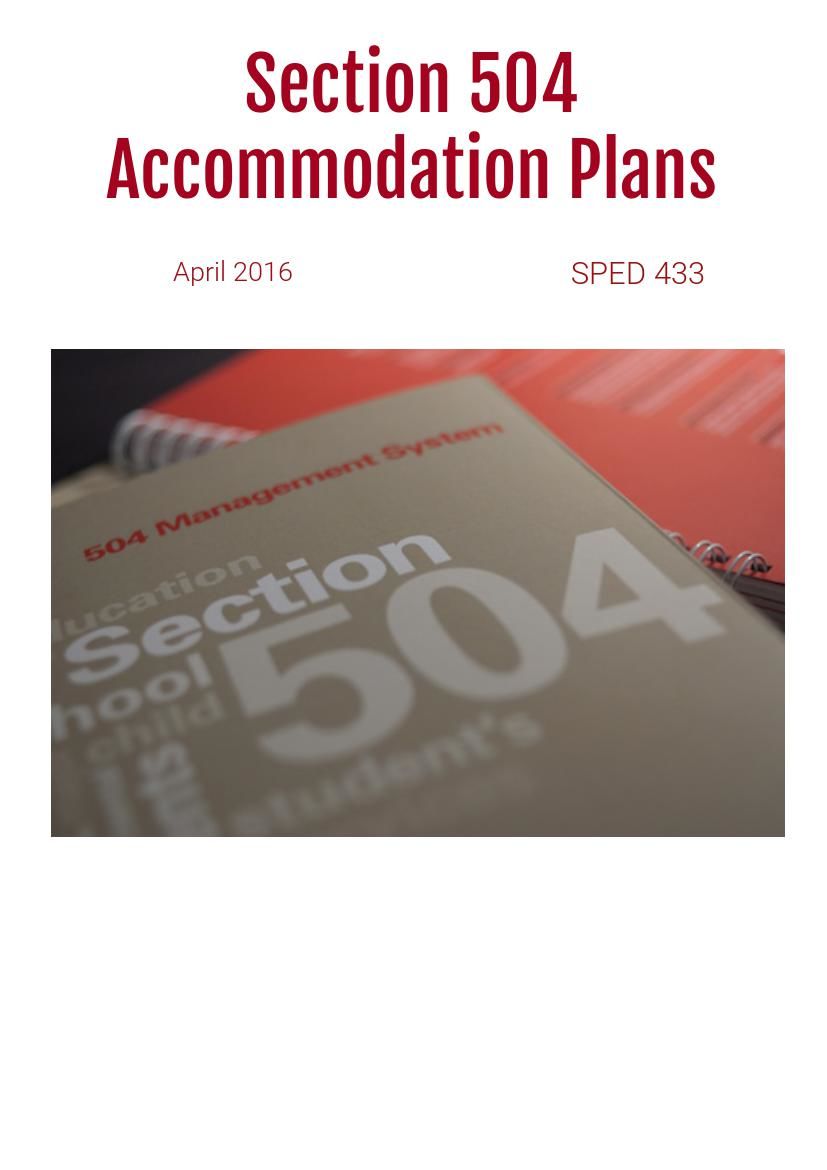 Section 504 by Alzada Drane - Flipsnack